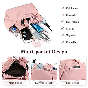 CORIOS Women Shoulder Bag Crossbody Bag Nylon Handbag Casual Messenger Bag Waterproof Top Handle Bag Multi Pocket Hobo Bag Tote Purse for Shopping Work Party Travel School Daily Use Grey