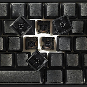 YMDK Blank Thick PBT OEM Profile 61 ANSI Keycaps for MX Switches Mechanical Keyboard (Black)(Only Keycap)
