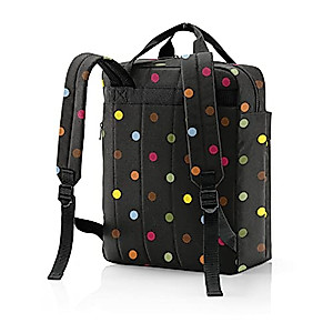 reisenthel Allday Backpack M, 15.6 Inch Laptop Travel Bag, Secure Zippers, Two-Way Carry Handles, Dots