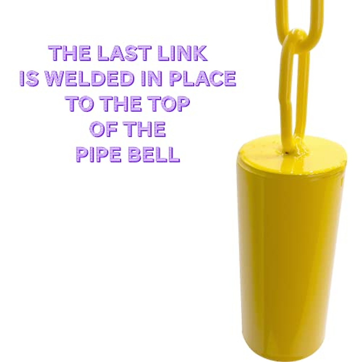 Mandarin Bird Toys 3010 Medium Yellow Chime Pipe Ringer by M&M - Durable Brightly Colored Powder Coated Bird Safe Ringing Cage Bell with Heavy Quick Link Connector, Classic Hanging Aviary Bell, Noisy