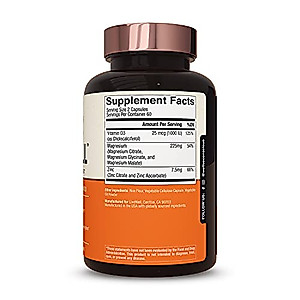 Magwell Magnesium Zinc & Vitamin D3 - Highly Bioavailable Magnesium: Glycinate, Malate, & Citrate - 3-in-1 Magnesium Supplement for Women & Men - Bone, Heart, Immune Support - 120 Capsules by LiveWell