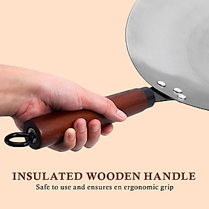 Ciieeo Tanghulu Sugar Pan Sugar Dipping Pan Cast Iron Grilling Wok Melt Pan with Handle Metal Cookware Woks & Stir-fry Pans Glass Pots for Cooking on Stove Candies Melting Pot Appliance Heavy