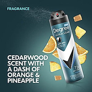 Degree Men Antiperspirant Spray Black + White 3 Count Protects from Deodorant Stains Instantly Dry Spray Deodorant 3.8 oz