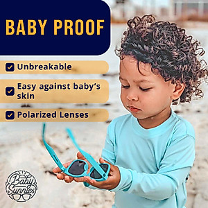Polarized Baby Sunglasses With Strap - Unbreakable Flexible Infant Sunglasses For Toddlers Newborns 0-24 Months