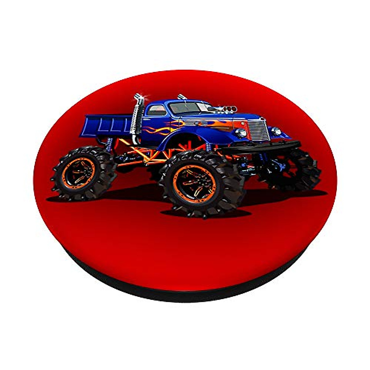 Boys Monster Truck With Flames Blue Red PopSockets Swappable PopGrip