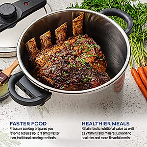 Zavor EZLock Stove Top Pressure Cooker 12 Quart - Canning Ready, Stainless Steel, Multi Pressure Levels, Easy Locking, Induction Ready, 4 Jar Canning Capacity, Digital Cookbook & Steamer Basket