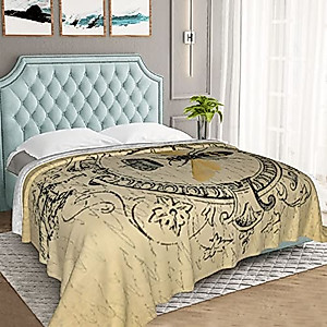 Modern Vintage French Queen Bee Throw Blanket Warm Ultra-Soft Micro Fleece Blanket for Bed Couch Living Room（Kids