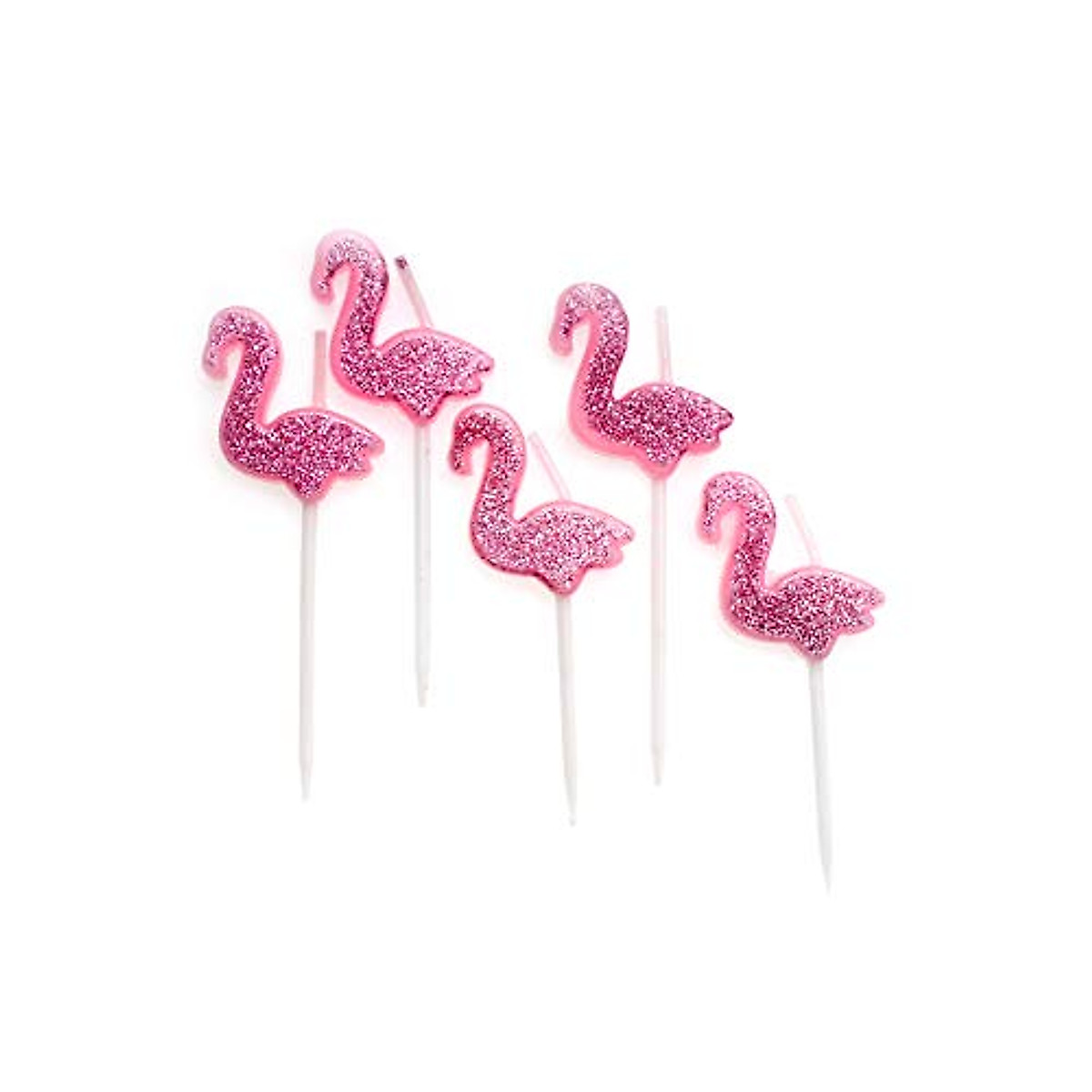 Birthday Candles - 1st Birthday Candle - Flamingo Candles - 5th Birthday Candles -Pink Flamingo Candles - Wedding Love Candles for Cake (Flamingo/Pink Glitter)