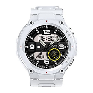 JZ&TS LOKMAT Sky Smart Watch SOS Emergency Calls Fitness Tracker Waterproof Sports Smartwatches Bluetooth Watch Men Women for iOS Android (White)