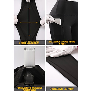 NELEUS 2 Pack Tummy Control High Waist Running Workout Leggings,9017,Red,Rose Red,US L,EU XL