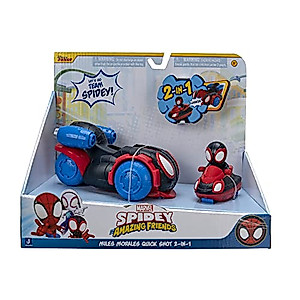 Marvel Spidey and His Amazing Friends Quick Shot Vehicle (Miles Morales: Spider-Man) - Quick Shot 2-in-1 Vehicle