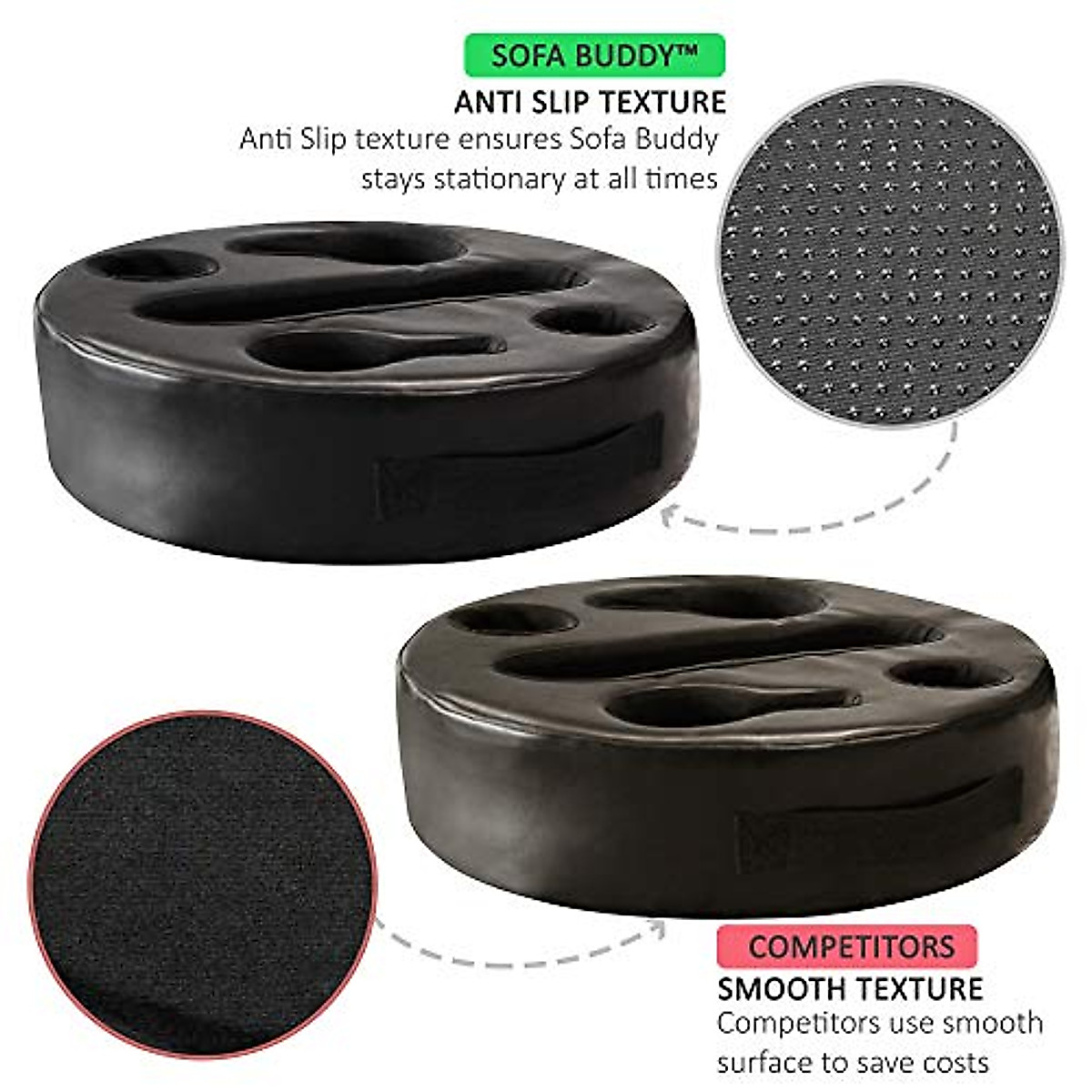 MOOKUNDY - Introducing Sofa Buddy - Convenient Couch Cup Holder, Couch Caddy, Sofa Cup Holder. The Perfect Couch Accessory