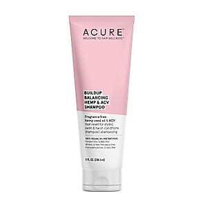 ACURE Buildup Balancing Hemp & Apple Cider Vinegar Shampoo | 100% Vegan | Resets & Balances Hair for Styled, Swim & Harsh Conditions | Fragrance Free Formula | 8 Fl Oz