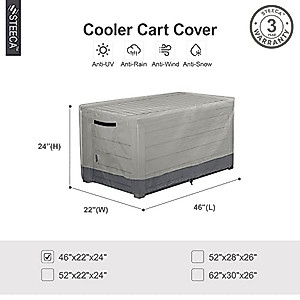 STEECA Patio Deck Box Cover Waterproof Outdoor Rectangular Storage Bench Cover 46L x 22W x 24H inch