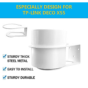 TP-Link Deco X55 Wall Mount Bracket ，3-Pack Sturdy Metal Made Mount Stand Holder Compatible with TP-Link X55 WiFi 6 Mesh WiFi System (White)