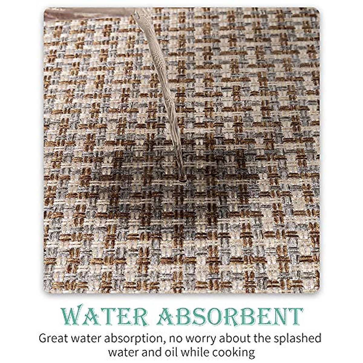 AMOAMI Kitchen Rugs and Mats Non Skid Washable, Absorbent Rug for Kitchen, Large Kitchen Floor Mats for in Front of Sink, 2 PCS Set 20"x32"+20"x48"