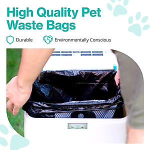 PawPail Trash Can Liners, Dog Poop Disposal Bags, 100% Recycled Plastic, Floral Scented, for PawPail Pet Waste Station, Cat Litter Box, or Outdoor Trash Can | 1 Roll of 20 Large Size Bags