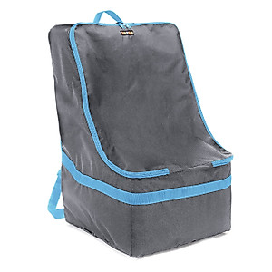 Zohzo Car Seat Travel Bag — Adjustable, Padded Backpack for Car Seats — Car Seat Travel Tote (Gray with Black Trim)