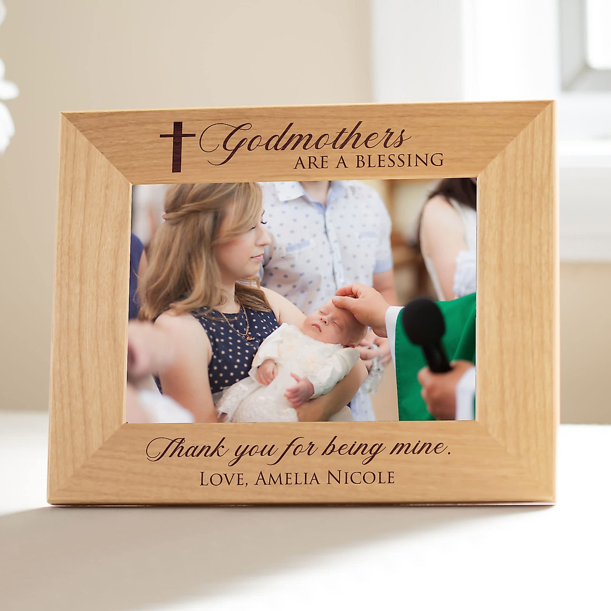 Lifetime Creations Personalized Godmother Picture Frame: Personalized Godmother Gift, Engraved Godmother Frame, Holds 5"x7" photo (Portrait)