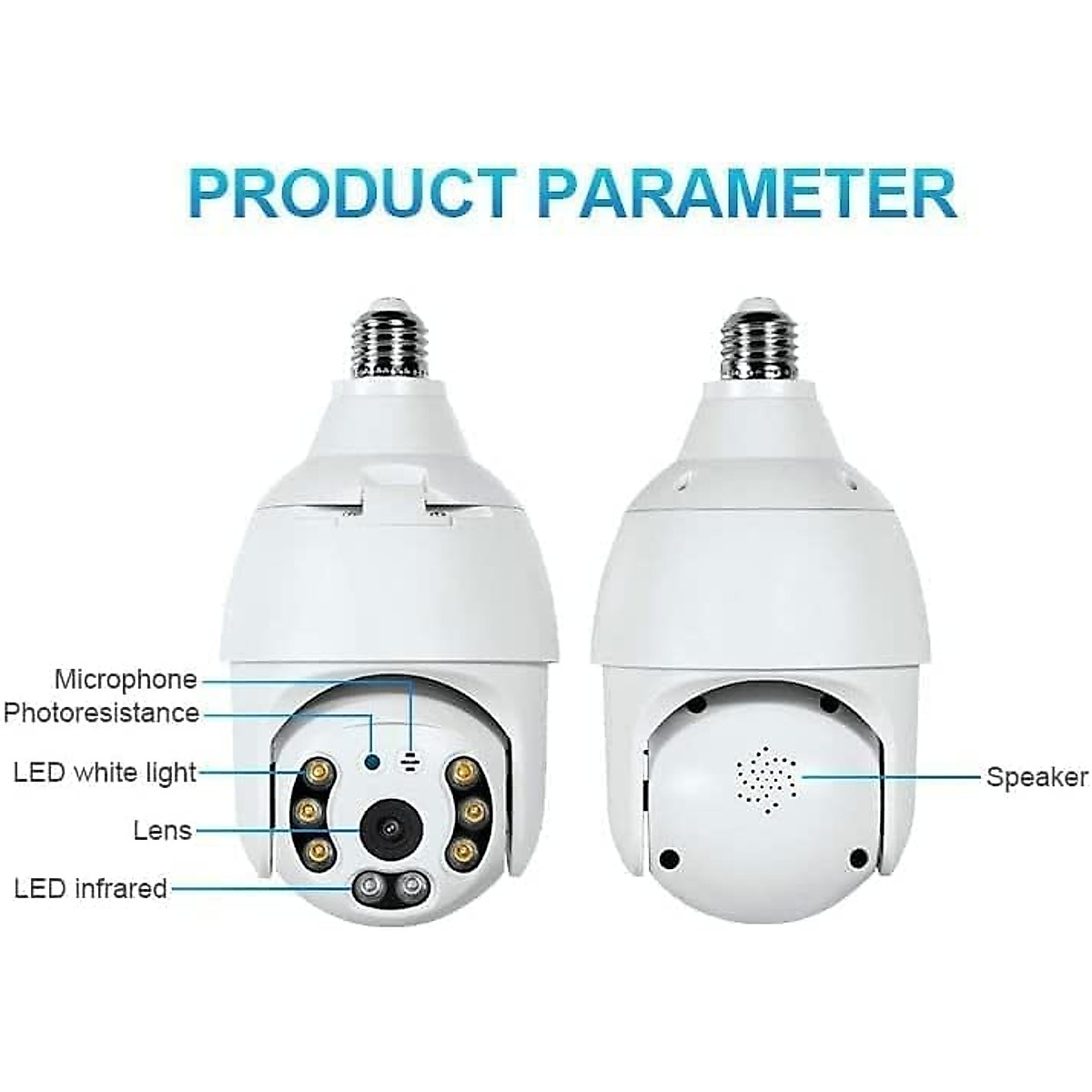 Temgofeau Light Bulb Camera Security Wireless, 2K 4.0MP PTZ Home Camera, Motion Auto Tracking, 360 Degree WiFi Smart Surveillance Cam with Motion Detection Alarm Night Vision(No Micro SD Card)