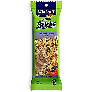 Vitakraft Crunch Sticks Rabbit Treat - Carrot and Honey - Rabbit Chew Sticks (Wild Berry & Honey)
