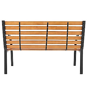 Garden Bench,Outdoor Bench Patio Bench for Metal Bench Park with Armrests Sturdy Hardwood Cast Iron for Yard (48")