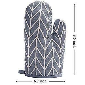 Win Change Oven Mitts and Potholders BBQ Gloves-Oven Mitts and Pot Holders with Recycled Infill Silicone Non-Slip Cooking Gloves for Cooking Baking Grilling (4-Piece Set,Grey)