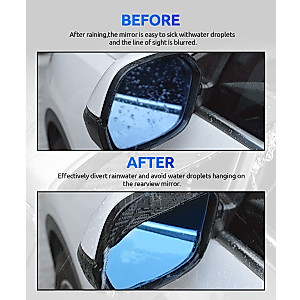 ESEWALAS 2 Pieces Carbon Fiber Eyebrow Side Mirror Rain Guard Sticker,Car Rear View Mirror Rain Visor Guard,Rear View Side Mirror Rain Eyebrow,Car Rear View Mirror Snow Ice Mirror Covers (Black)