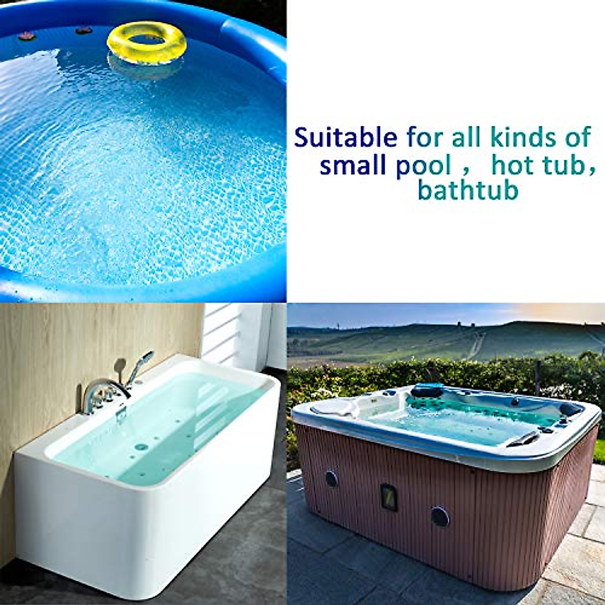 Whaline 4pcs Swimming Pool Skimmer Net Hot Tub Maintenance Accessory Kit Fine Mesh Leaf Skimmer Contain Pool Net, Scrubbing Brush and Sponge Brush, with a Pair of Gloves for Garden Pond Spa