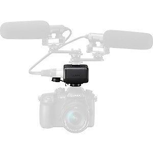 Panasonic Professional XLR Audio Video Microphone Adaptor with 2 XLR Terminals – Accessory Compatible with LUMIX GH5, GH5S, S1 and S1R Mirrorless Digital Cameras - DMW-XLR1, Black