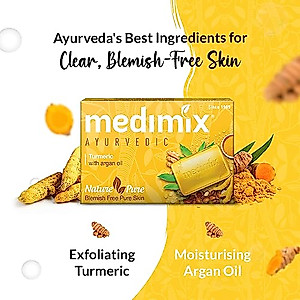 Medimix Ayurvedic Turmeric & Argan Oil Bathing Soap, 125Gm (4+1 Offer Pack)