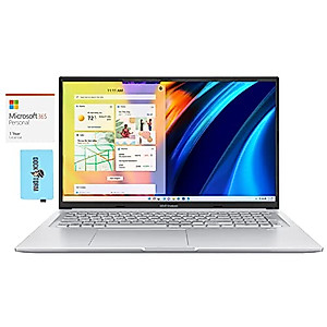 ASUS VivoBook 17X Home & Business Laptop (AMD Ryzen 7 5800H 8-Core, 24GB RAM, 2TB PCIe SSD, AMD Radeon, 17.3" 60Hz Full HD (1920x1080), WiFi, Win 11 Home) with MS 365 Personal , Hub