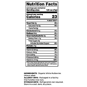 Terrasoul Superfoods Organic Sun-dried White Mulberries, 2 Lbs (Pack of 2), Sweet Superfood Snacking, Smoothie Booster, and Nutrient-Packed Yogurt Topping