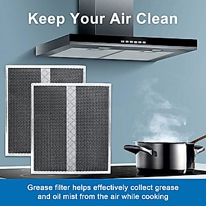 HPF30 Range Hood Non-Ducted Charcoal Filter (XC) 14.6" X 12.9" Compatible with Broan Range Hood Filter S97020466 Replacement Filter with Clips - 2 Pack