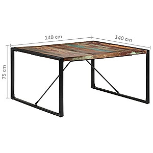 AJSEOYBS Large Dining Table,Industrial Rustic Kitchen Dining Room Table, Dinner Table for Kitchen, Living Room,Dining Table 55.1"x55.1"x29.5" Solid Reclaimed Wood