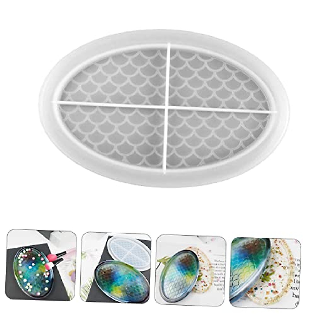Resin Coaster Molds 1pc Pallet Mold Silicone Fruit Plate Silicone Molds for Epoxy Resin Crystal Tray Resin Tray DIY Plate Mould Dish Casting Mold Storage Tray Casting Tray Set