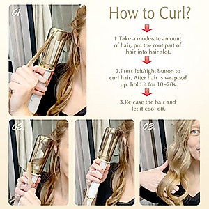 VISKS Auto Ceramic Hair Curler, Automatic Curling Iron with 1" Barrel & 3 Heat Settings, Super Easy-to-use 1 inch Curling Iron, Auto Rotating Curling Wand, Fast Heating Rotating Curling Iron