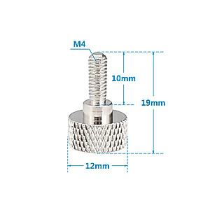 CAMVATE M4 Thumb Screw Button Head Cap Screw Brass Nickel (2 Pieces) - 1988