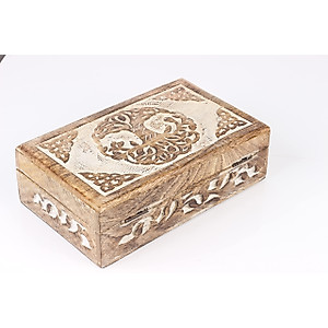 ARTISENIA Father's Day Gifts Wooden Tree of Life Keepsake Decorative Whitewash Finished Jewelry Box Tarot Card Decks Box Storage Organiser for Girls Women