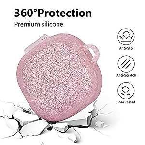 VISOOM Silicone Case Compatible with Samsung Galaxy Buds 2 Pro/Buds Live/Buds Pro-2022 Soft Carrying Case Protective Wireless Charging Cover Skin Accessories Keychain for Women&Girls (Rose Gold)