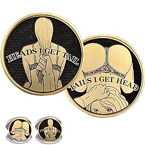 SJWOW 2PCS Heads and Tails Coin Sexy Woman Coin Challaenge Coin Lucky Coin Token Funny Prank Gifts for Coin Collectors