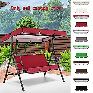 Outdoor Swing Canopy Cover, 2-Seater Canopy Swing Sets for Backyard, Replacement Swing Waterproof Top Cover Set for Patio/Lawn/Garden, Swing Canopy Cushion Sunscreen Uv Protection (No Steel Frame)