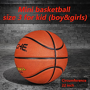 Wisdom Leaves Mini Rubber Basketball,Small Basketball for Kids/Toddler,Game Play Balls Size 3 (22-Inch)