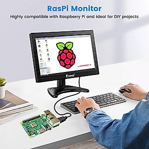 Eyoyo 12" Inch TFT LCD Monitor with AV HDMI BNC VGA Input 1366x768 Portable Mini HD Color Screen Display with Built-in Speaker