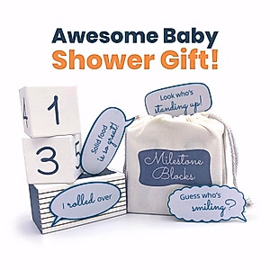 Baby Monthly Milestone Blocks Gender Neutral for Baby Boy and Girl Age Blocks for Photo Props Baby Milestone Blocks with Baby Milestone Board