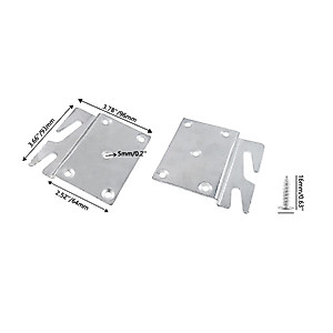 TTZEZE Wood Bed Rail Hook Plates, Heavy Duty Bed Frame Replacement Parts,Iron Metal Hardware Claw Hook Plate for Headboard Footboard Wooden Frame,Bed Rail Fitting Bracket with Mounting Screws,2 Pair