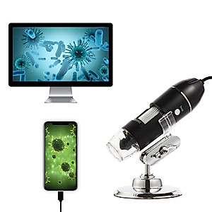 USB Digital Microscope, Handheld 50X-1600X Magnification Endoscope,8 LED Mini Video Camera for Windows 7/8/10 and Mac Linux Android