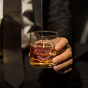 Set of 5, Groomsmen Gifts, Customized Whiskey Glasses for Groomsmen - Personalized Gifts for Groomsmen Proposal, Bachelor Party Favors, and Best Man Gifts