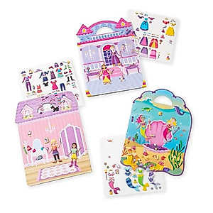 Melissa & Doug Puffy Sticker Activity Books Set: Dress-Up, Princess, Mermaid - 208 Reusable Stickers - FSC Certified