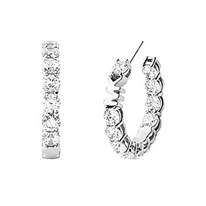 Michael Kors Women's Silver-Tone Brass Hoop Earring (Model: MKJ7311040)